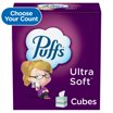 Puffs Ultra Soft, Mega Cube Box Non-Lotion Facial Tissue, Purple Pack ...
