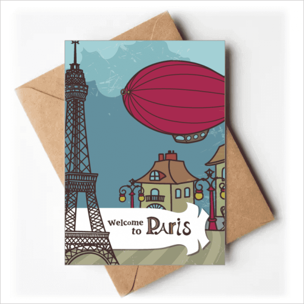 Paris Airship France Eiffel Tower Landscape Greeting Cards You are ...