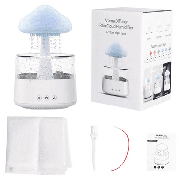 Rain Cloud Humidifier, Mushroom Diffuser, 7 Light Colours, Aroma ...