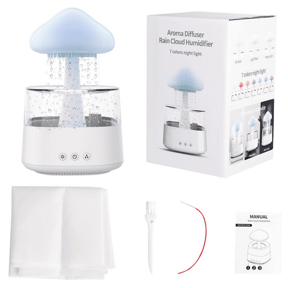 Rain Cloud Humidifier, Mushroom Diffuser, 7 Light Colours, Aroma ...