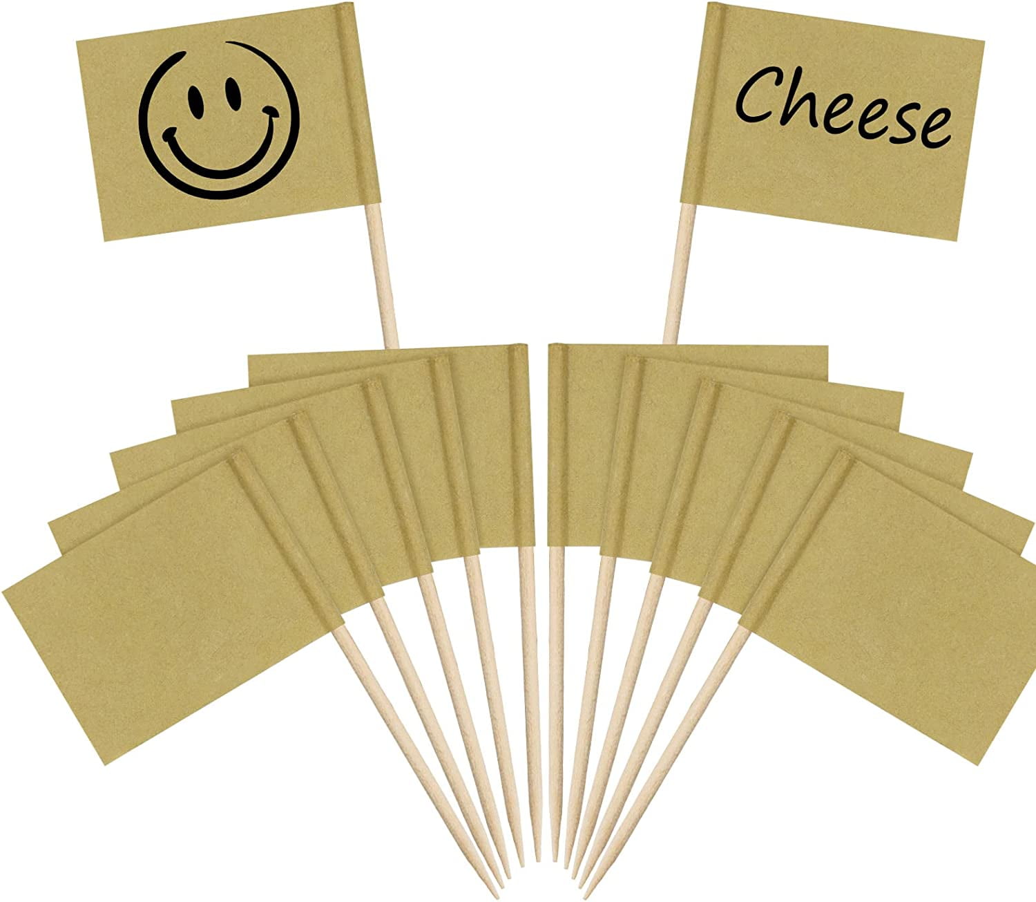 100 Pcs Kraft Toothpick Flags Cheese Markers, Cheese Labels for ...