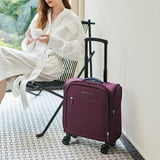 Verage Underseat Carry-On Luggage with Spinner Wheels, USB Port, Lightweight Suitcase, Grape Red ...