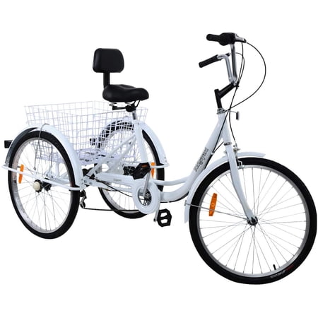 Ridgeyard 24''/26'' 7-Speed Adult Tricycle 3 Wheeled Cruise Trike Bike ...