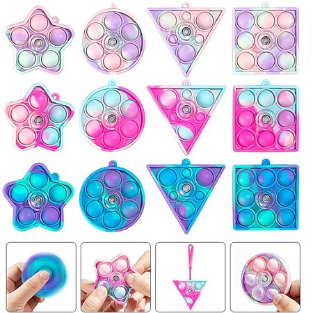 Pop Fidget Spinner it Toys 12 Bulk Pack Toy Mini Keychain,popit Poppers ...