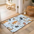 Cartoon Lovely Pets Fish Bubbles Rectangle Rug 2'x3' Light Blue Check ...