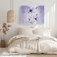 Bohemian Translucent Floral Canvas Print Wall Art, Shabby Chic Purple ...