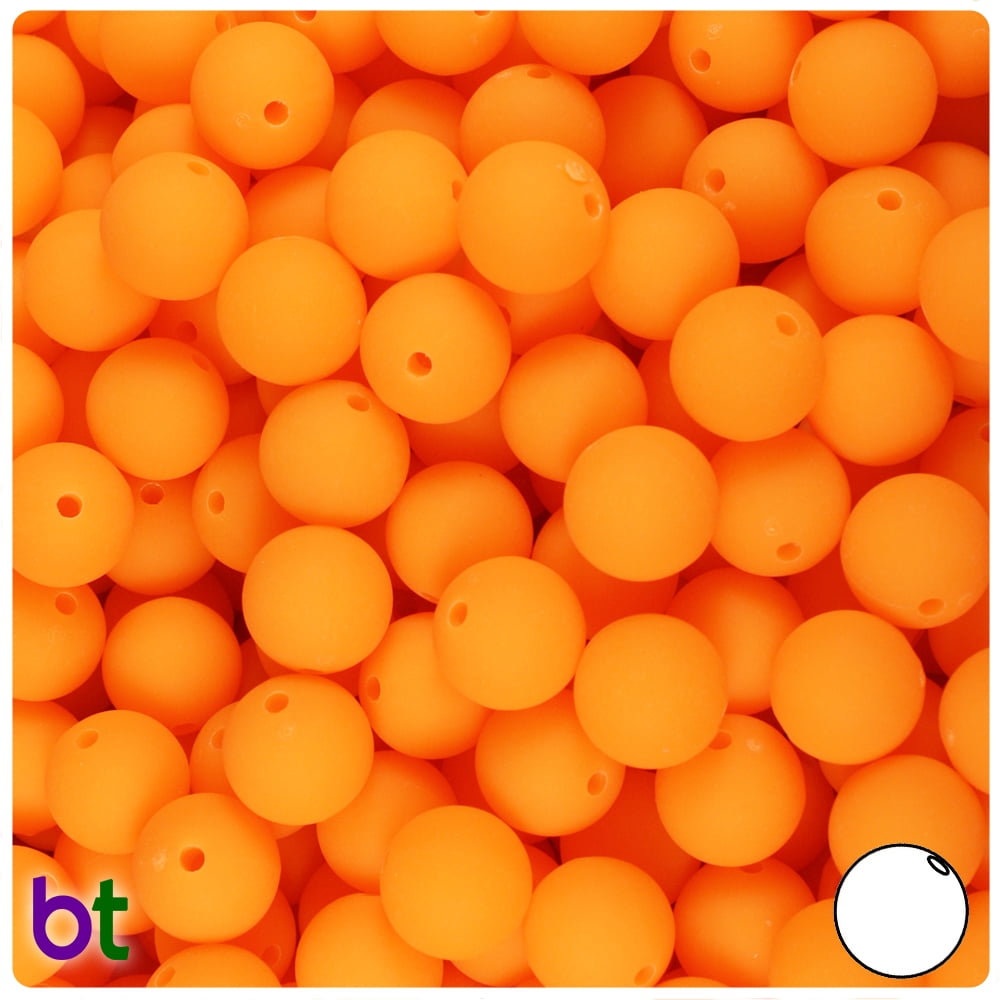 BeadTin Orange Matte 10mm Round Plastic Beads (150pcs) - Walmart.com