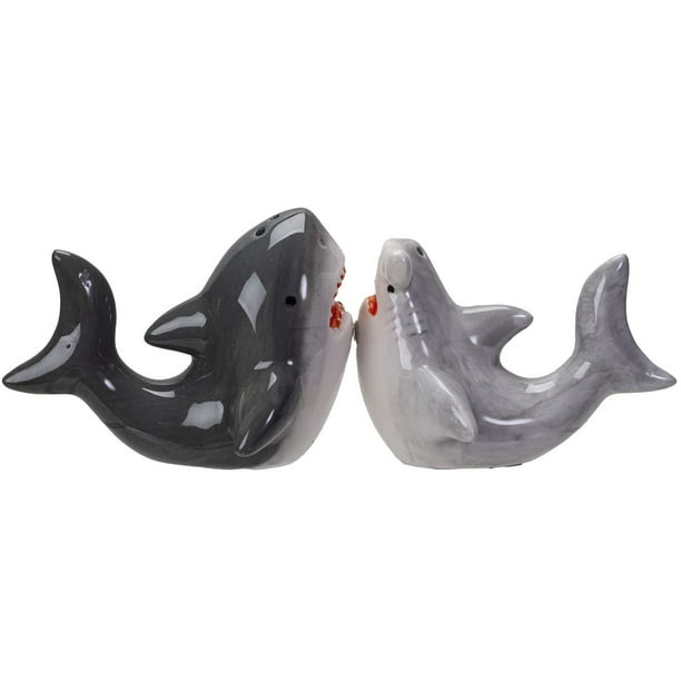 Sharks Couple Ceramic Food Salt and Pepper Shakers - Walmart.com