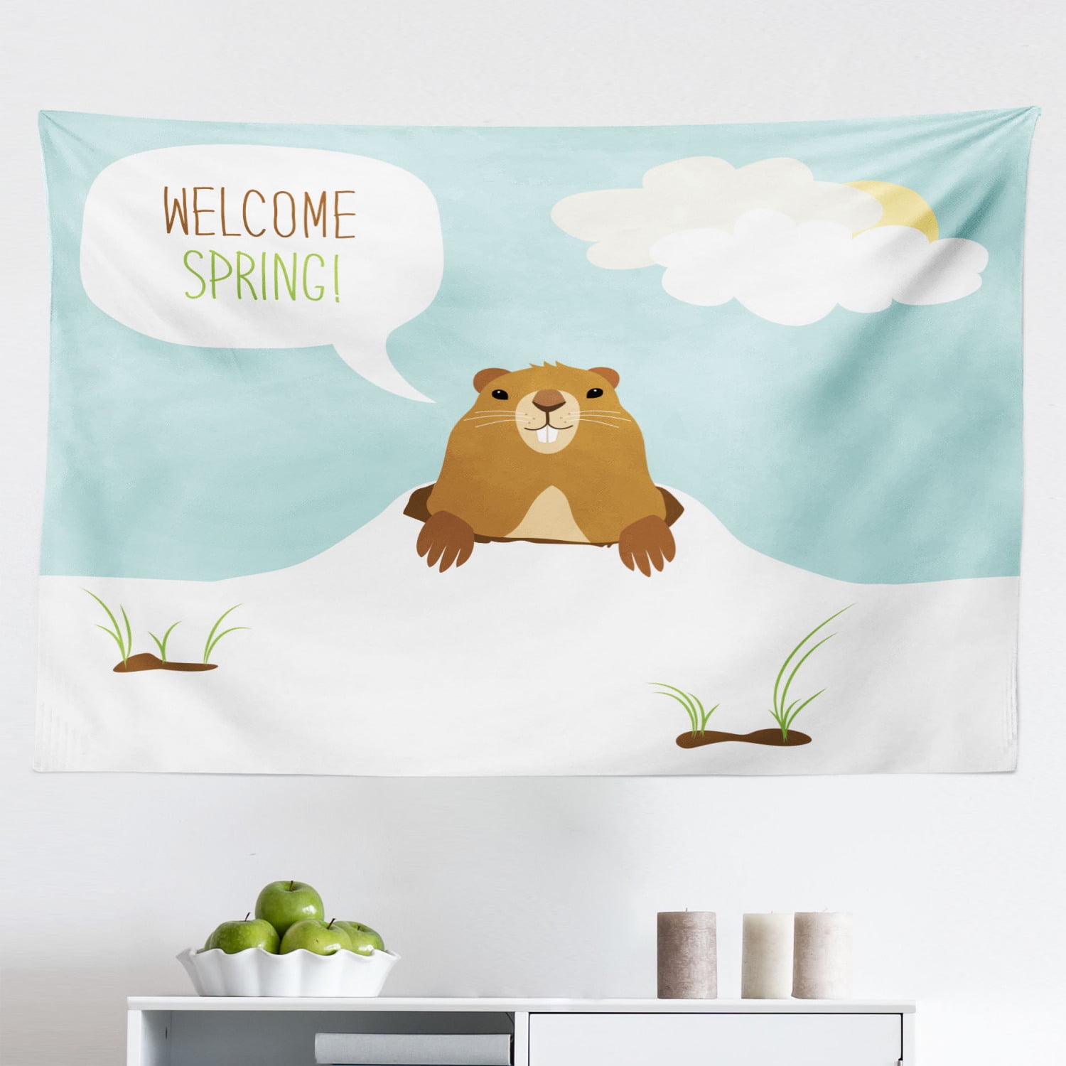 Groundhog Day Collection Tapestry, Detailed Sketch Design of Side View ...