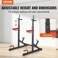 KFFKFF Squat Stand Power Rack, Load 600 Lbs, Multi-Function Adjustable ...