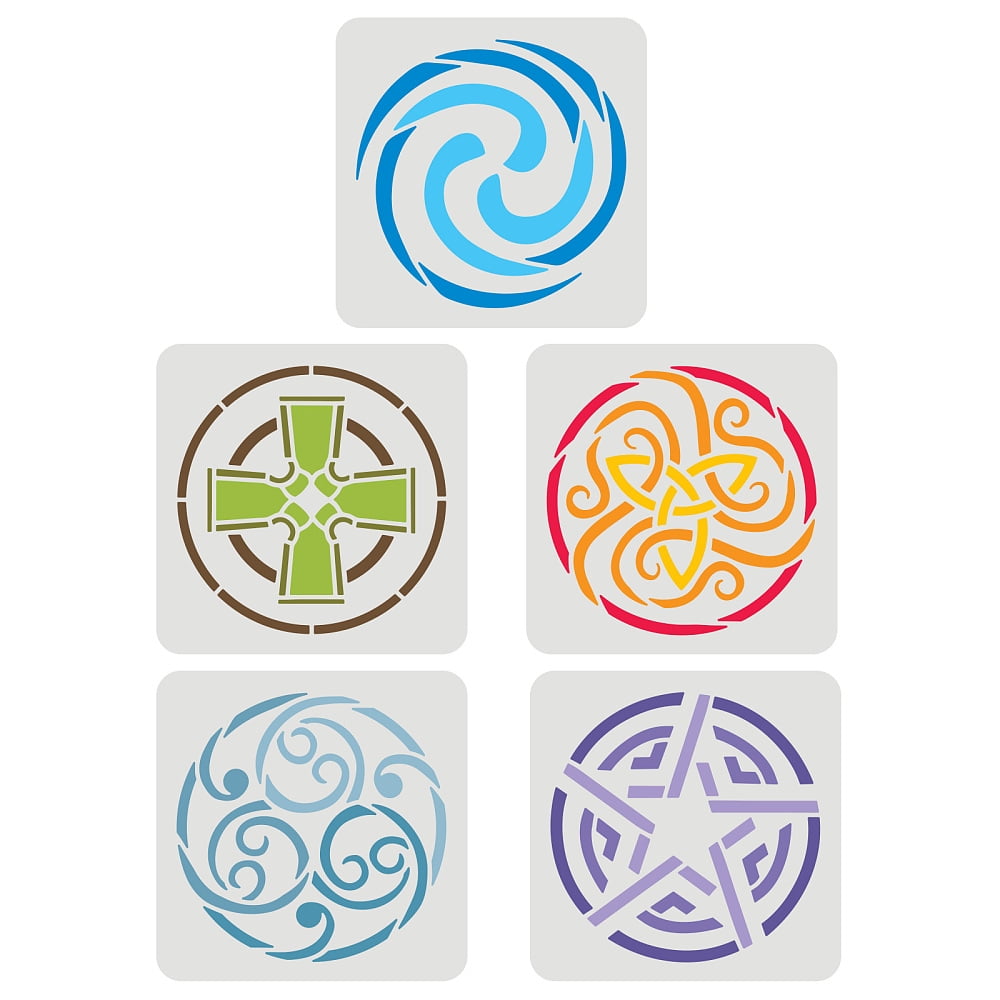 1Set Celtic Stencil 15x15cm Reusable Viking Celtic Knot Stencil Scandinavian Viking Symbol ...
