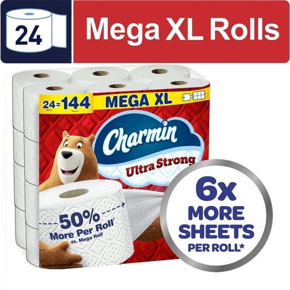 Charmin Ultra Soft Quality Tissue, 24 Mega XL Rolls, Septic Safe, 336 ...