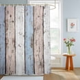 Bathroom Shower Curtain Farm Retro Wood Board Waterproof Shower ...
