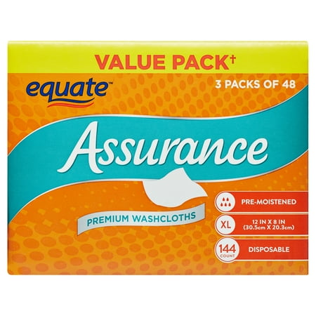 Assurance Premium Pre-moistened Disposable Washcloths, Extra Large ...