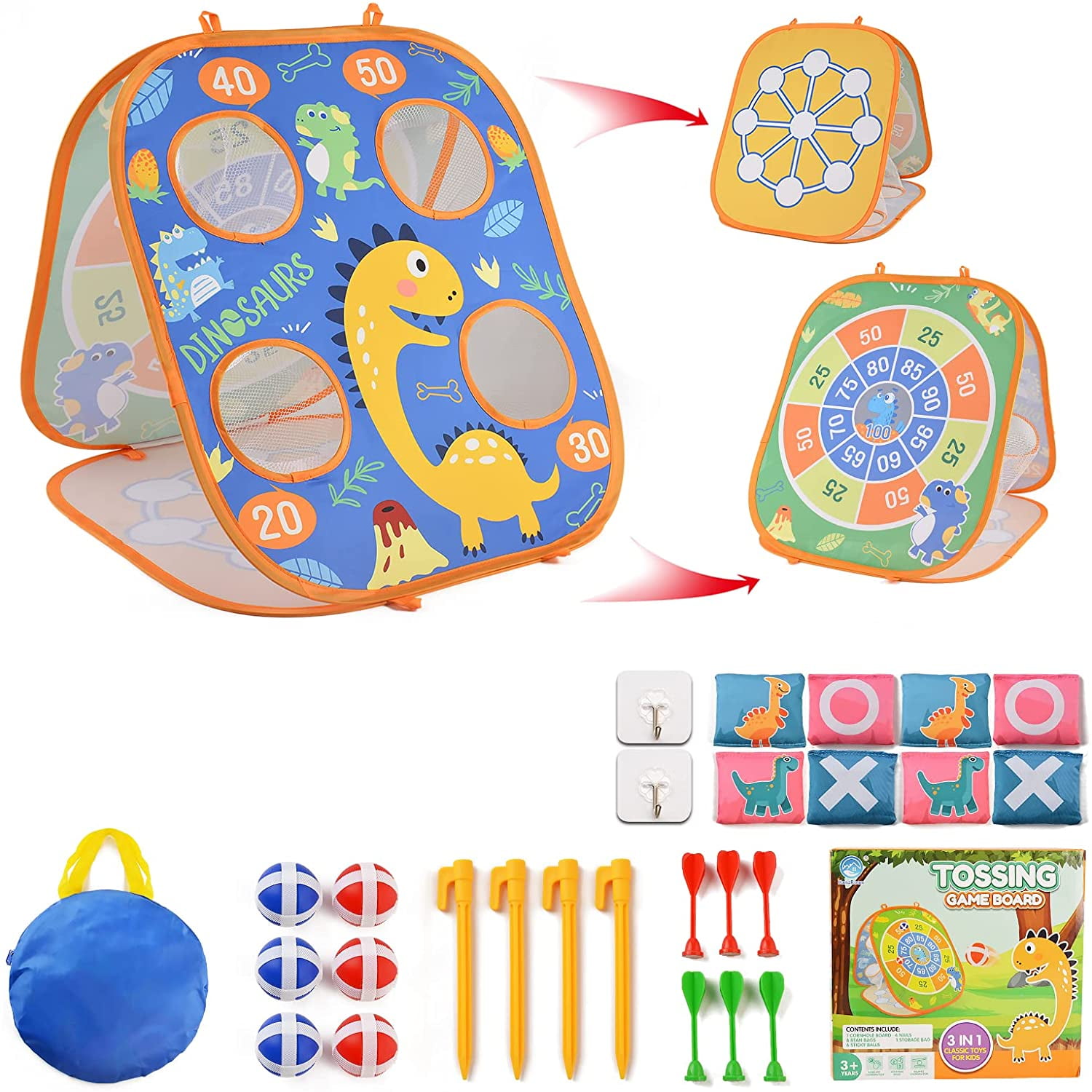 Outdoor Games For Kids Subao Bean Bag Toss Game,3 In 1 Cornhole Set ...