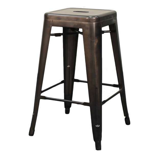 Metropolis Stackable Metal Backless Counter Stool (Set of 4), Multiple ...