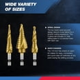 10181A Step Drill Bit Set, 3 count, Spiral Grooved for Drilling, Step ...