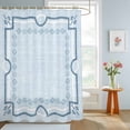 Bathroom Shower Curtain Light Blue Retro Linen Waterproof Shower ...