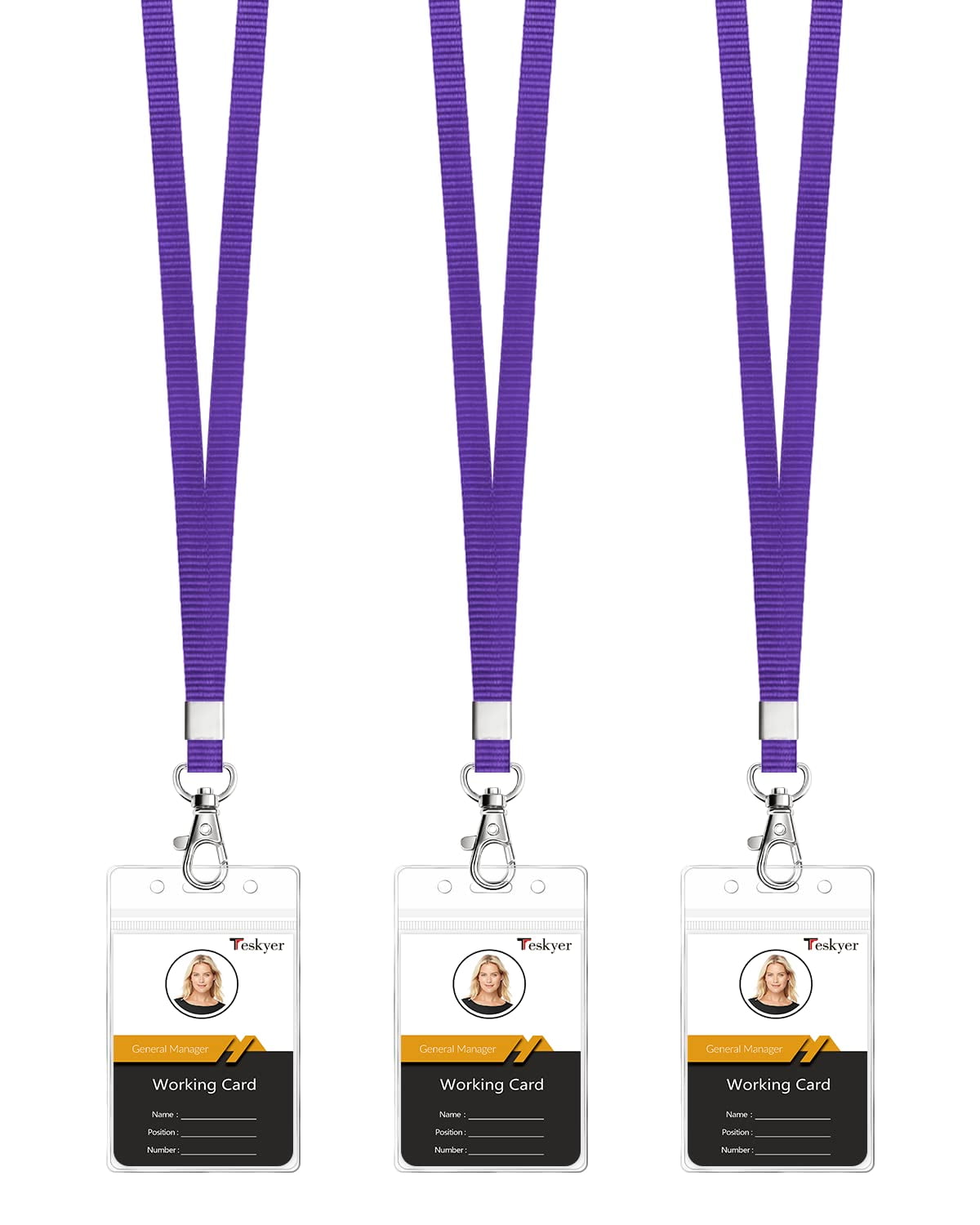Clear ID Badge Holder with Lanyard, Waterproof Extra Thick Plastic ID ...
