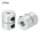 2 Pack Shaft Coupling 6.35mm to 10mm Aluminium Single Split Clamping ...