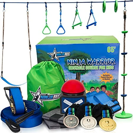 NinjaRec Ninja Warrior Obstacle Course for Kids or Adults - 65' Outside ...