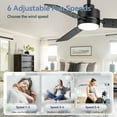 ALKAFY 36 inch Modern Industrial Ceiling Fan with Light & Remote - 3 ...