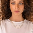 Pavoi Womens 14K Gold Plated Triple Chain Necklace, Yellow Gold ...