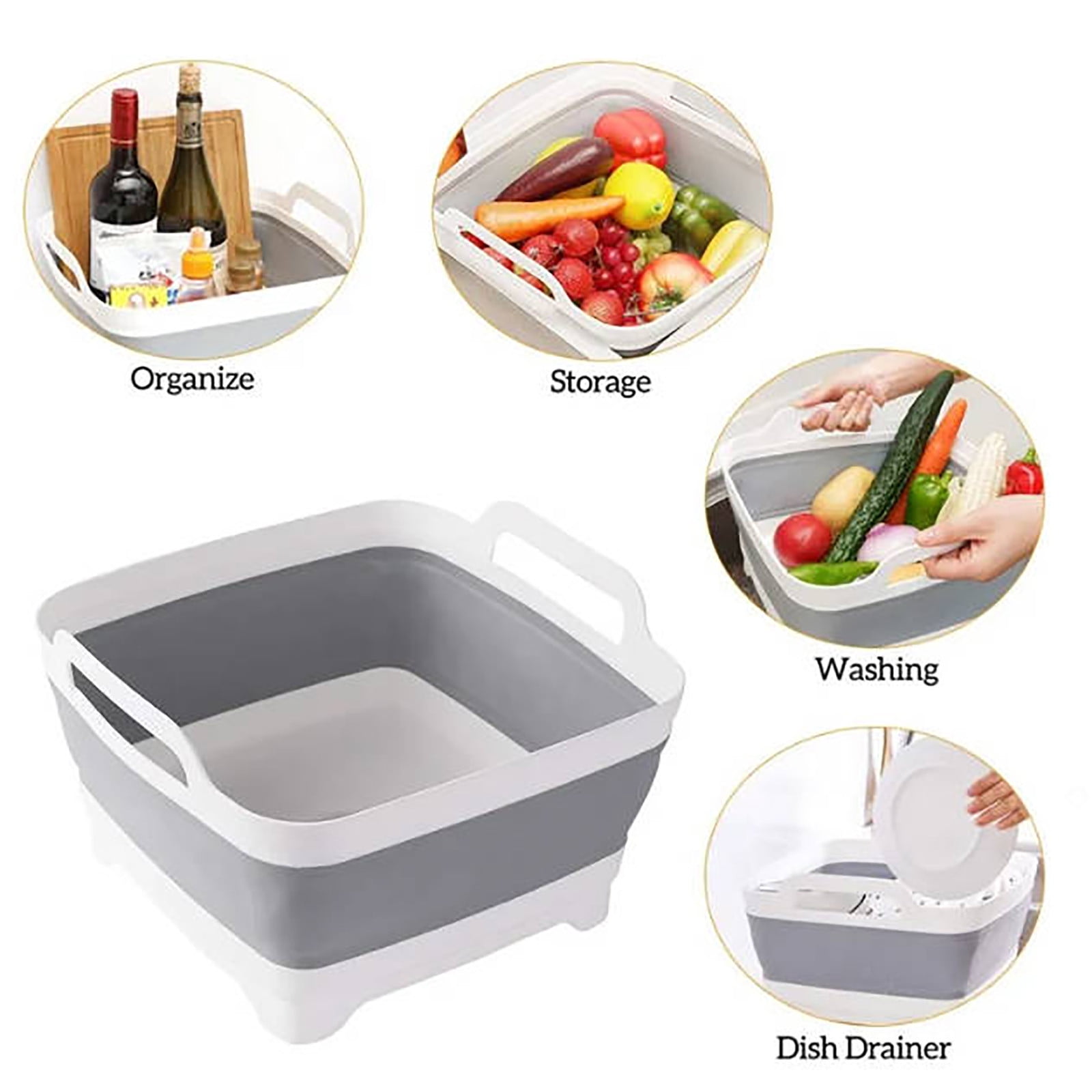 Riforla Collapsible Dish Tub Basin Bucket Portable Outdoor Multiuse ...