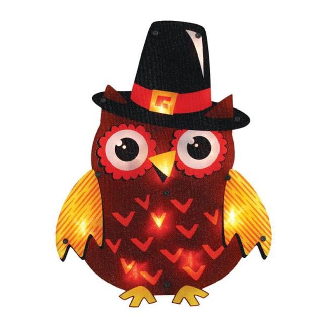 82484 Pilgrim Owl Lighted Halloween Fall Decoration - Walmart.com ...