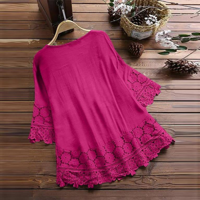 Aoujea Women's Plus Size Tops Short Sleeve Shirts Lace Aoujea Women's Plus Size Tops Short Sleeve Shirts Lace