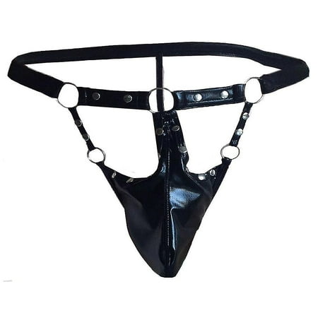 Sajy Fashion Sexy Men Thongs Mens Leather Thongs G-strings Rivet ...