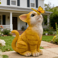 XIBUFE Cat Garden Statues Solar Garden Decor LED Light, Cute Cat ...