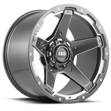 Grid Wheels 42987G1525 20 x 9 in. Gloss Graphite Milled & Chrome Gd04 ...