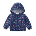 AVRNLIQ Kids Girls Purple Floral Print Lightweight Hooded Jacket Zip Up ...