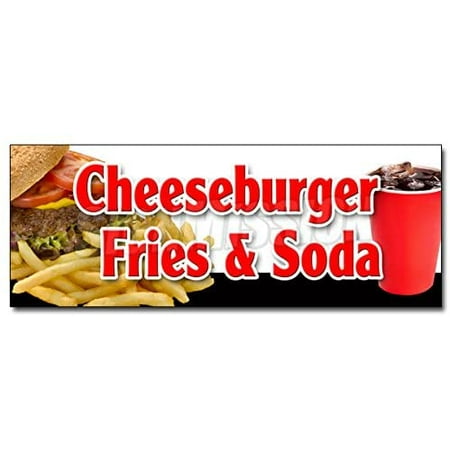 24" Cheeseburger Fries SODA Decal Sticker Lunch Dinner Special Food ...