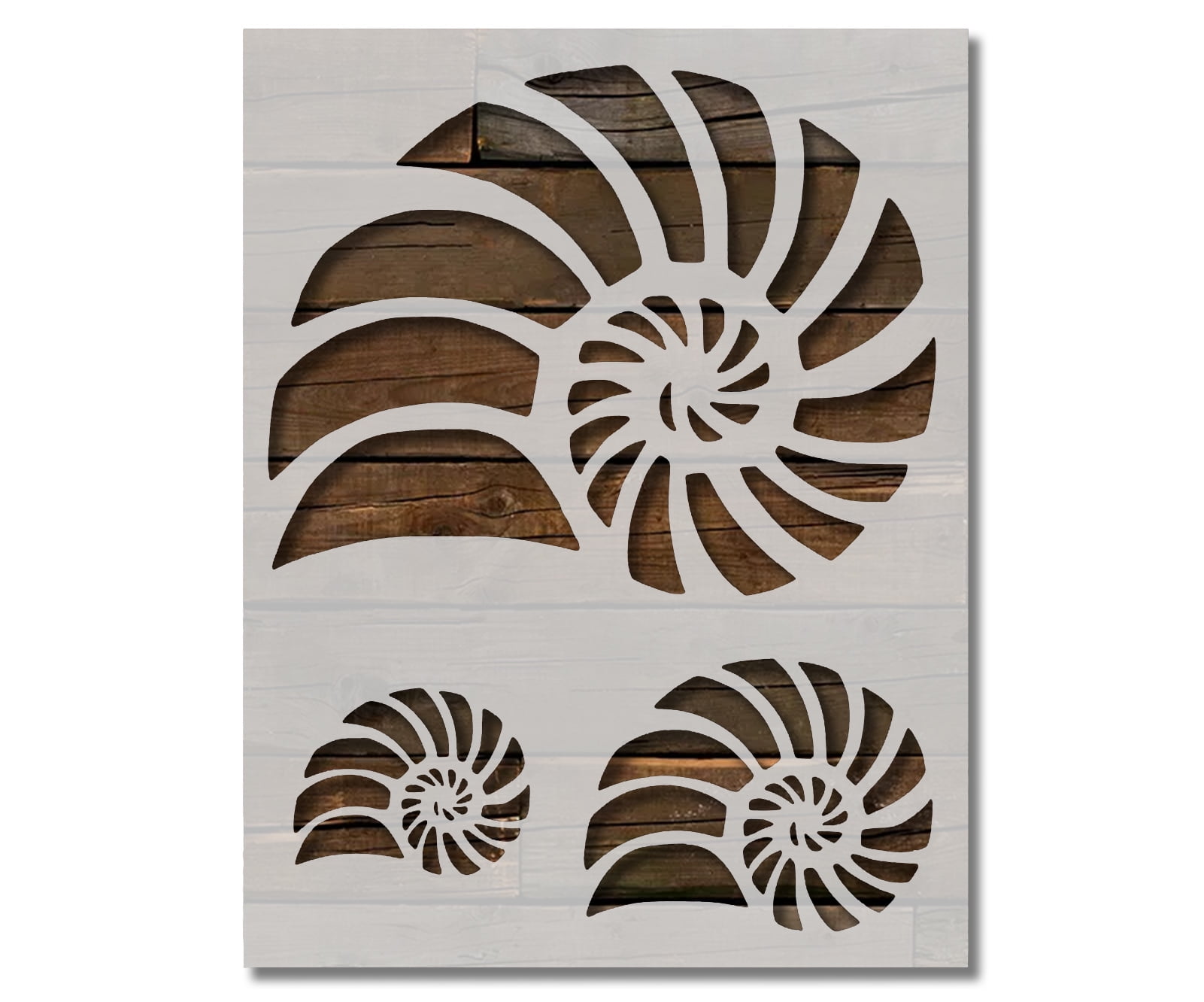 Nautilus Beach Seashell Stencil Templates Reusable 8.5 x 11 for ...