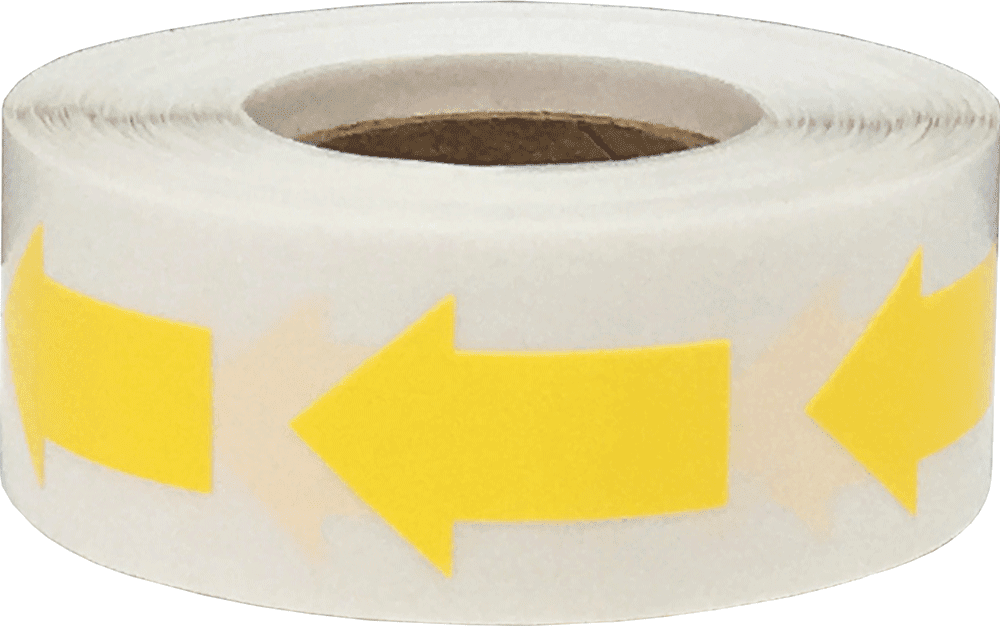 Color Coding Arrow Labels Yellow 1 x 5/8 Inch 500 Total Adhesive ...