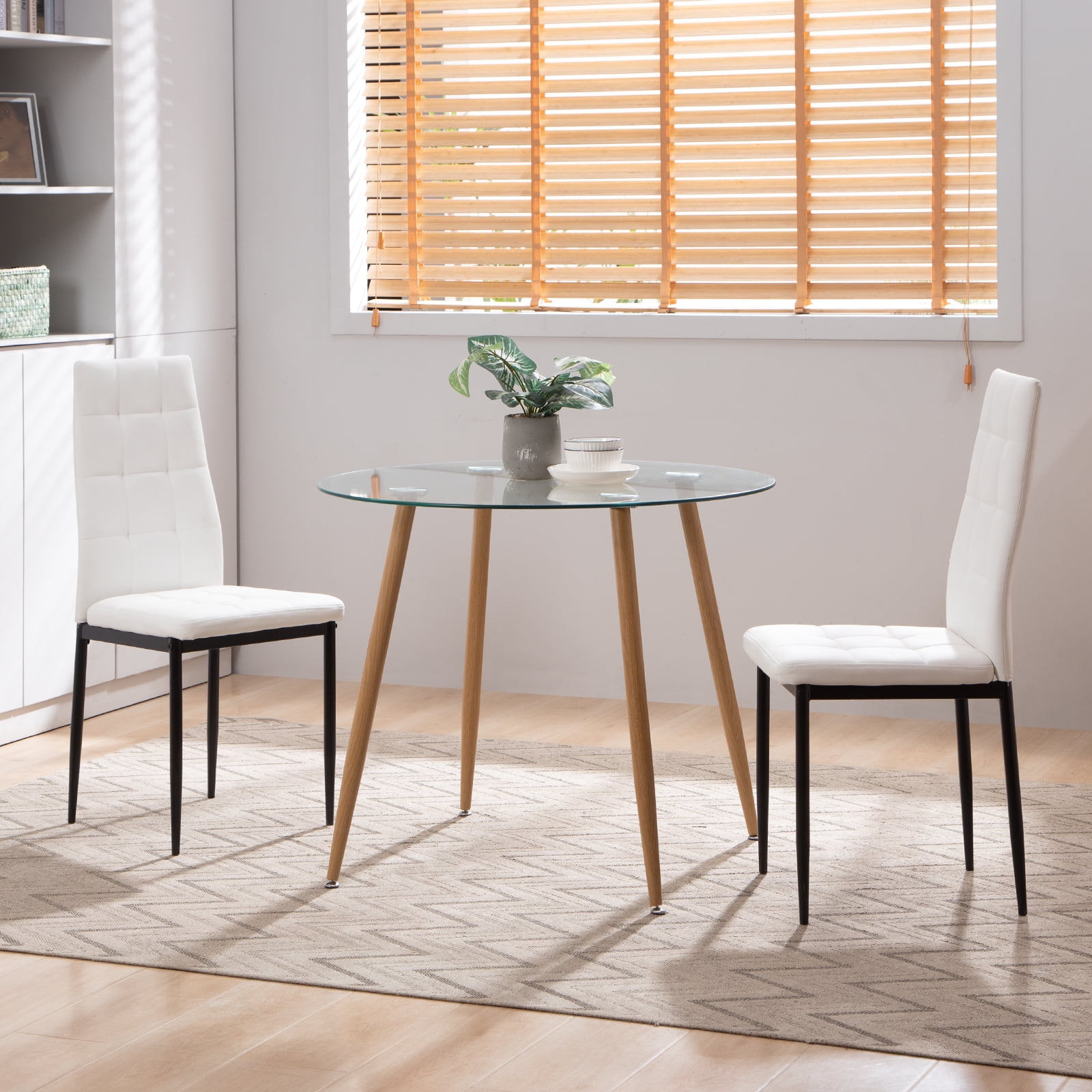 Omni House 3 Piece Round Dining Table Set, Modern Dining Room Table Set ...