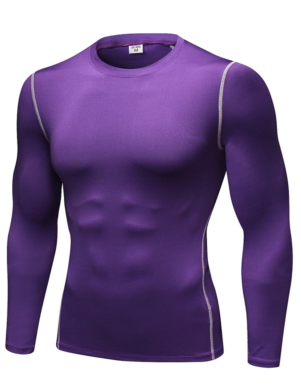 Toptie Men's Long Sleeve Compression Shirt, Athletic Workout Base Layer ...