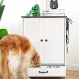 Pefilos 31" Dog Feeding Station, Dog Food Storage Cabinet with Hidden ...