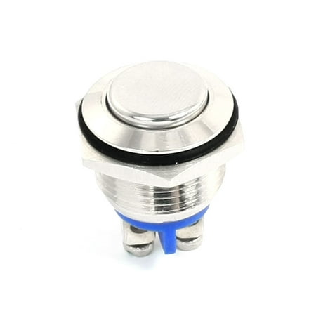 Panel Mount SPST Momentary Metal High Head Push Button Switch 250V 15A ...