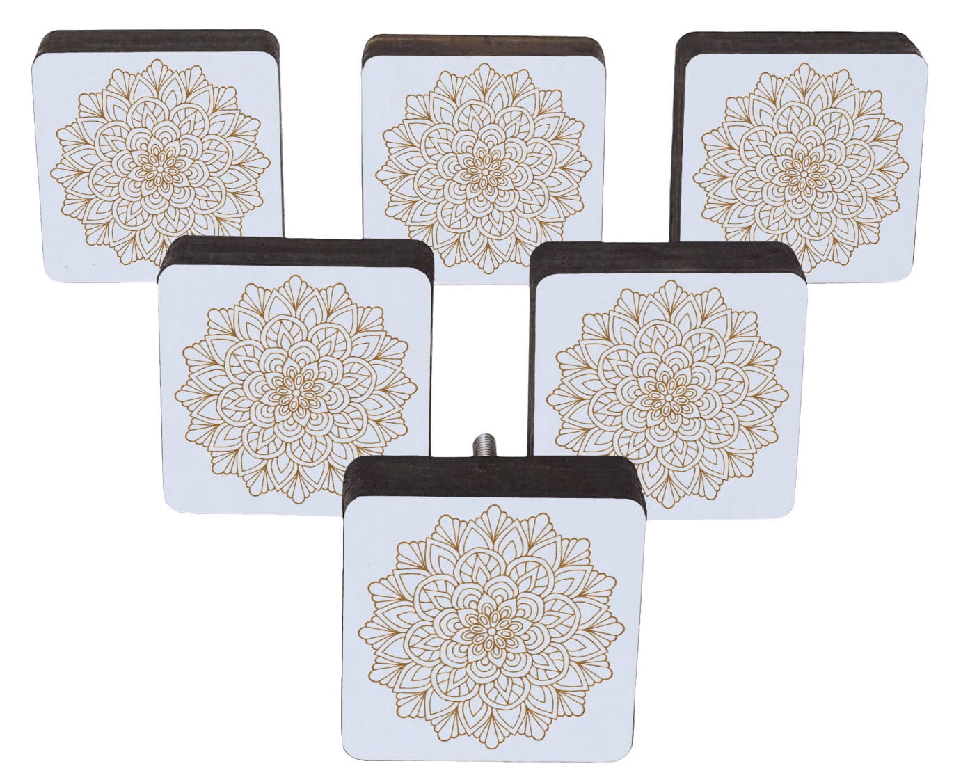 IBA Indianbeautifulart White Engraved Knobs 10 Pc Furniture Wooden ...
