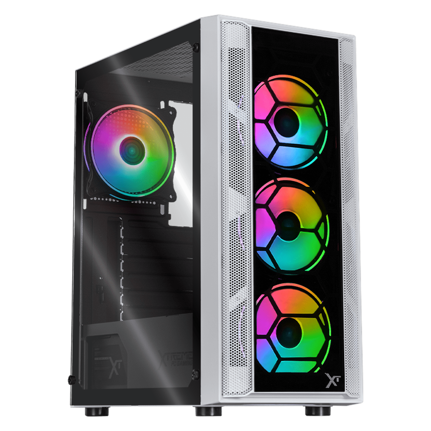 Gabinete XTREME PC GAMING Kronos Media Torre Fuente 600W 4 Fan ARGB Blanco CXTGSXWT blanco ...