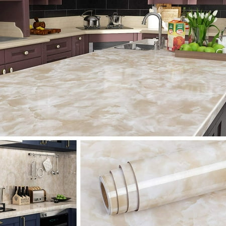 90CMX5M Countertop Adhesive Covering Marble Contact Paper Peel and ...
