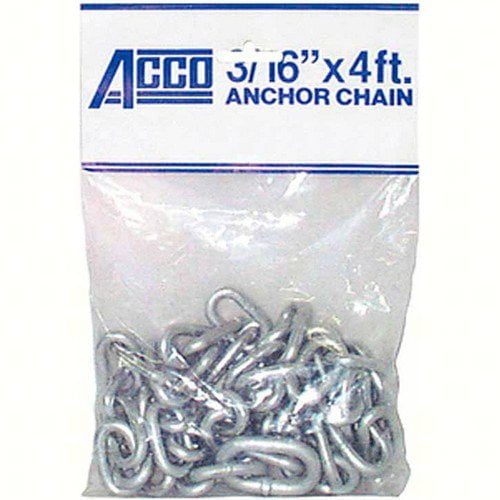 New White Vinyl Chain acco Chain 406980405 1/4" x 5' Boat Size 28 ...