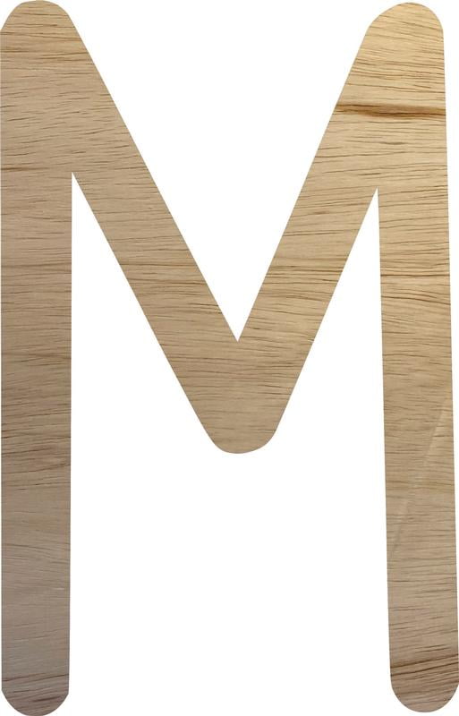 Wooden Letter M, Unfinished 14'' Craft Wood Letter, Paintable Wall ...