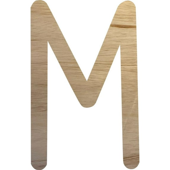 Wooden Letter Craft M, Paintable Small 18'' Tall Wood Letter ...