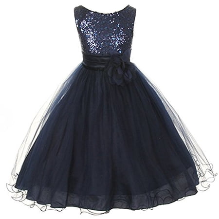 BNY Corner - Flower Girls Dress Sequin Glitter Beaded Dress Wedding ...