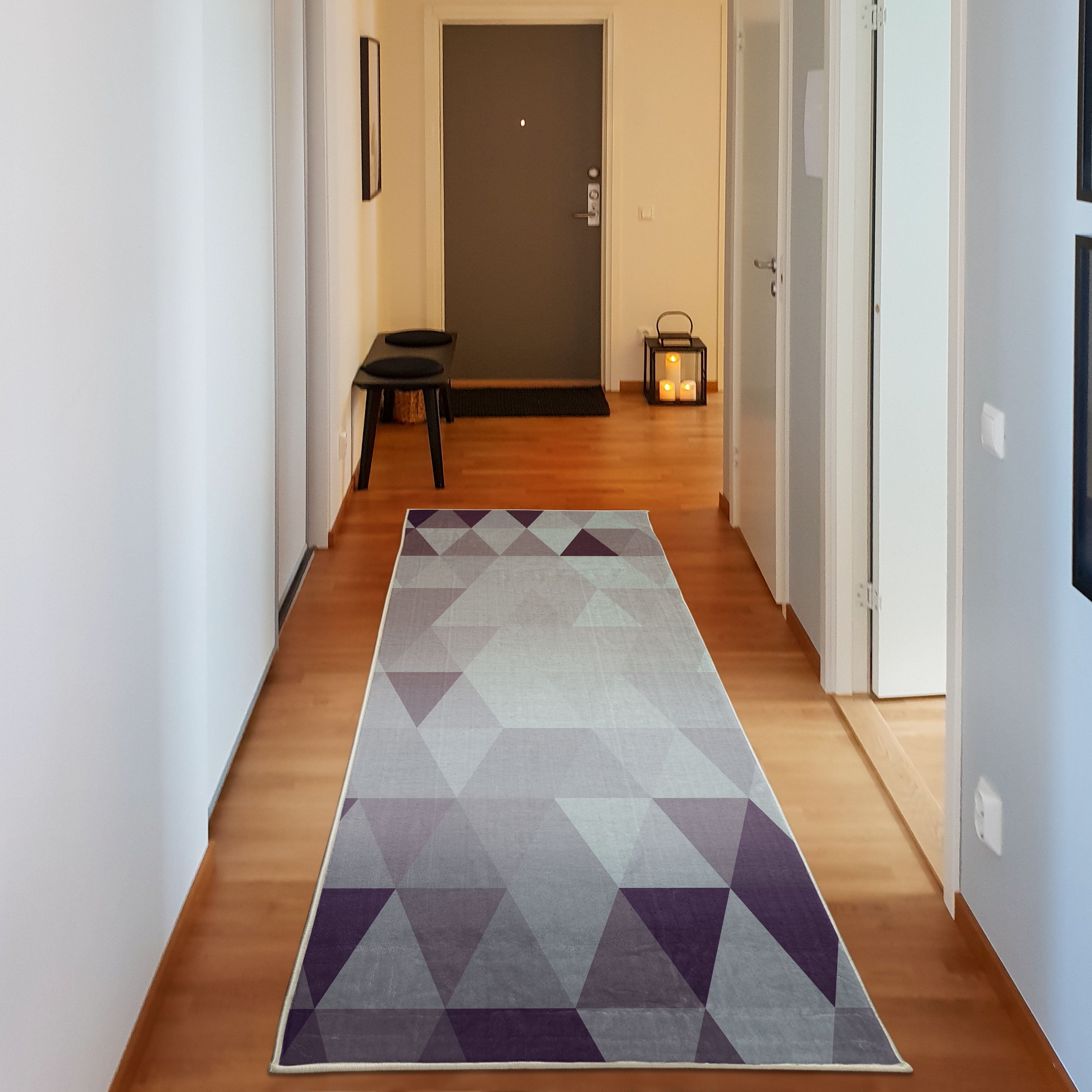 Geometric Decorative Rug, Triangle Mosaic Shapes Patterns with Abstract ...