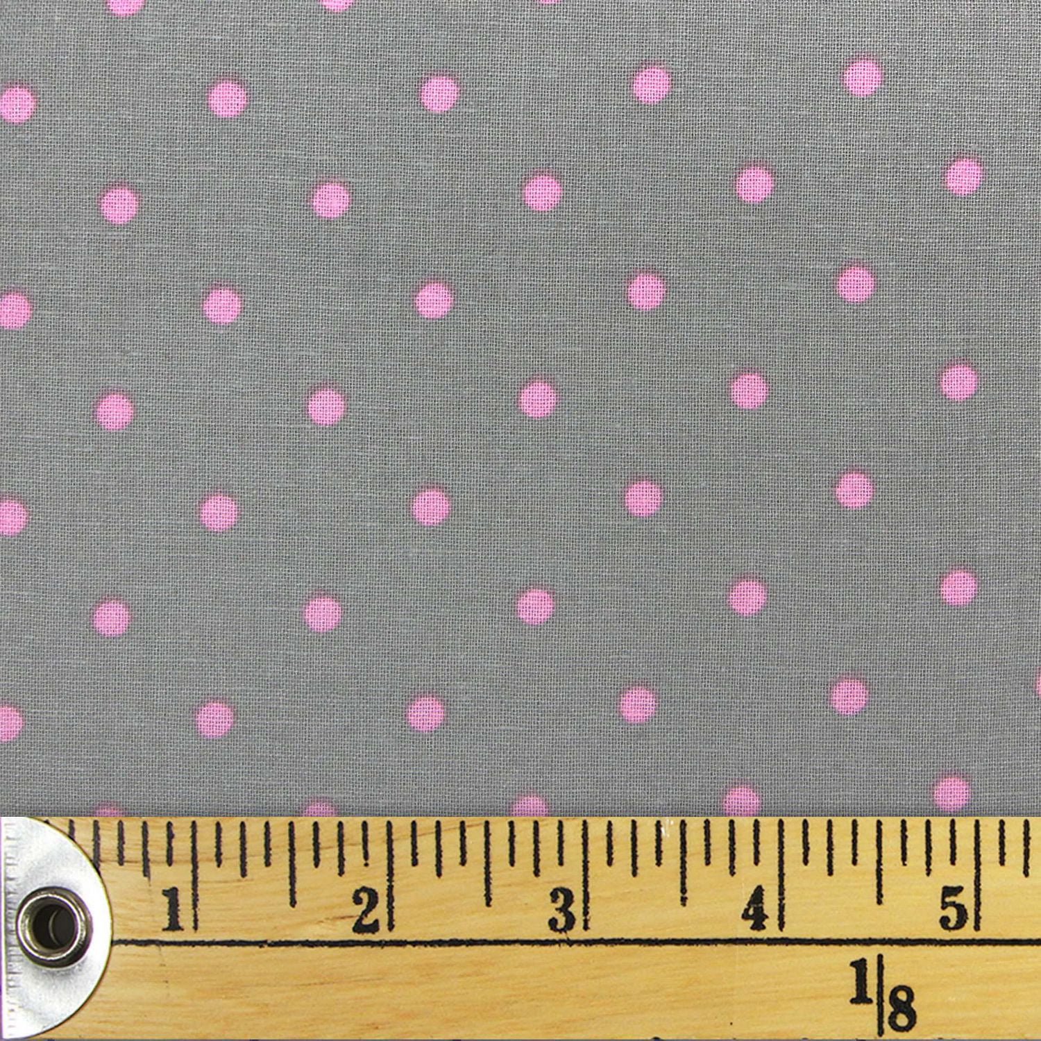 Click here for Fabric Creations Grey With Pink Polka Dots Fat Qua... prices